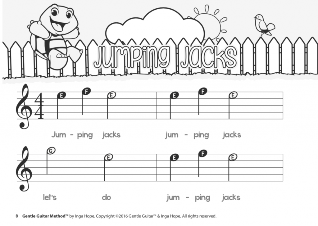 SONGBOOK 1 eBook (PDF)(Ages 5-8 ) Learner Notation • Gentle Guitar™