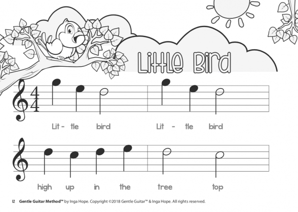 SONGBOOK 1 eBook (PDF) (Ages 5-8 ) Standard Notation • Gentle Guitar™